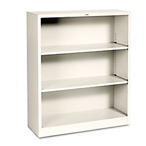 HON Company HONS42ABCL 3 Shelf Metal Bookcase- 34-. 50inchWx12-. 63inchDx41inchH- Putty