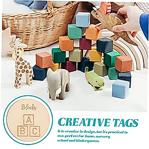 LIFKOME 16pcs Removable Labels Kids Baskets Wood Tags Kids Storage Organizer for Labels for Home Décor Wooden Round Circle for Home Decoration Wooden Round Circle Decoration Crafts