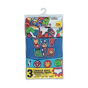 Marvel Boys Potty Training Pants, Success Chart & Stickers with Spiderman, Iron Man, Hulk & More Sizes 18M-4T, 3-Pack Superhero Friends, 3T