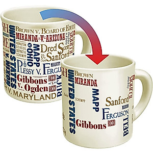 Supreme Court Heat Changing Mug - Add Coffee or Tea to Reveal the Winners of Famous Supreme Court Cases - Comes in a Fun Gift Box