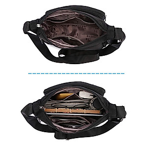 Collsants Small Nylon Crossbody Bag for Women Everyday Purse Travel Shoulder Bag Multi Pocket