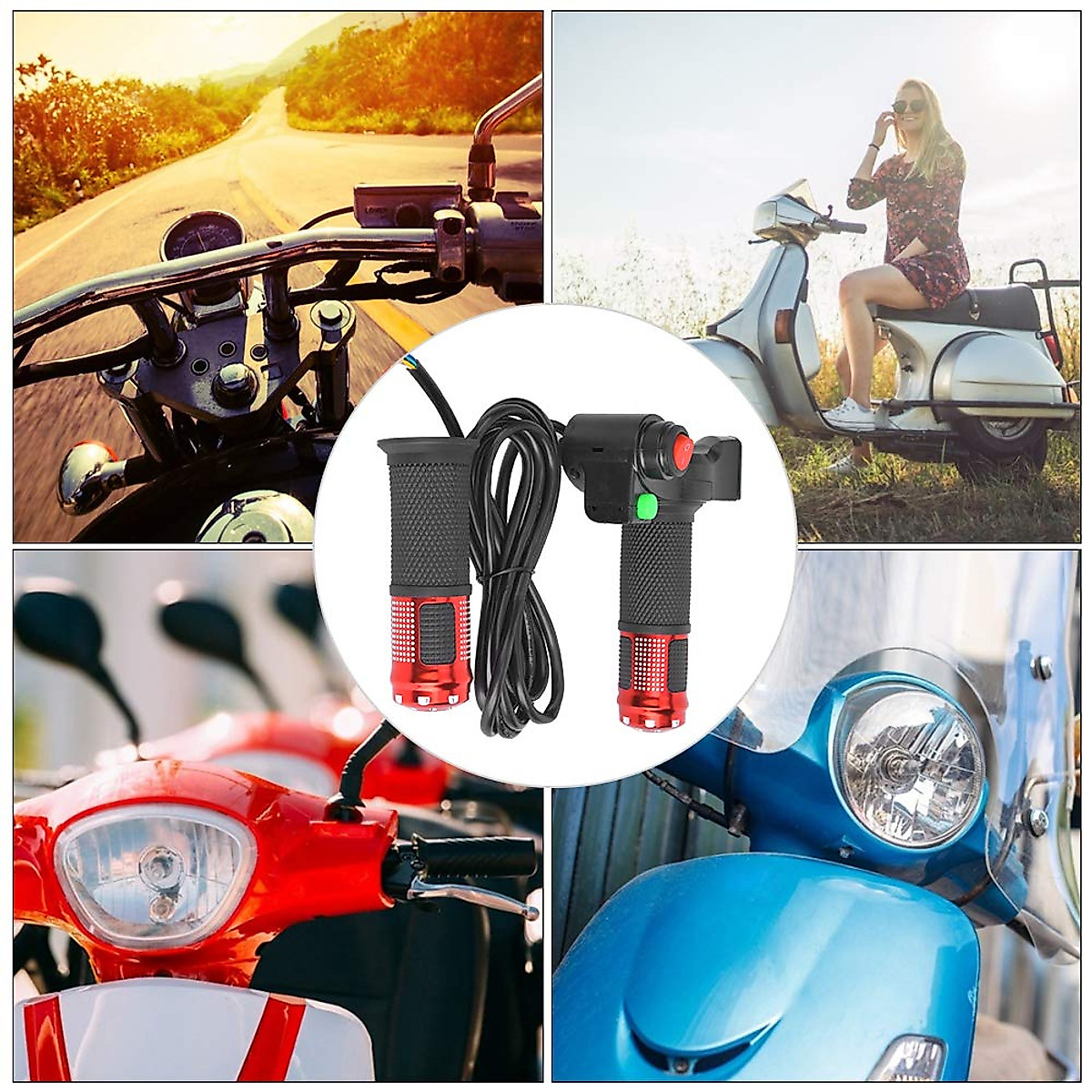 Pair of Voltage Display for E-Bike, Universal LED Battery Voltage Real-Time Display Throttle for 12-99V Ebike Scooter