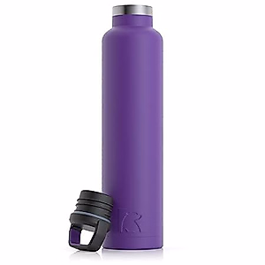 RTIC 26 oz Vacuum Insulated Water Bottle, Metal Stainless Steel Double Wall Insulation, BPA Free Reusable, Leak-Proof Thermos Flask for Hot and Cold Drinks, Travel, Sports, Camping, Majestic Purple