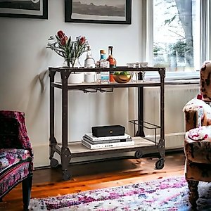 Minimalist Black Rolling Wheels Trolley Cart, Shelving Unit Storage Organizer, Bar Cart, Kitchen Shelves, Livingroom Decor, New Home Gift