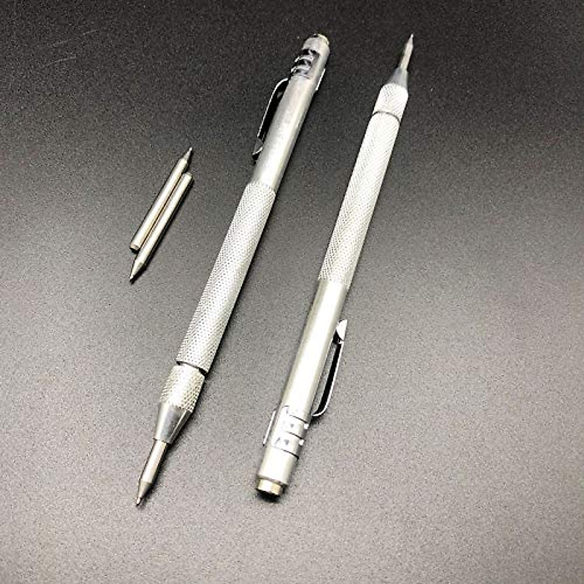 CDIYTOOL 4 Pack Tungsten Carbide Scriber with Magnet, 90-95 HRA Etching Engraving Pen with 8pcs Replacement Marking Tips for Glass,Ceramics,Metal Sheet,Stone Por