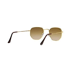 Ray-Ban RB3548 Hexagonal Sunglasses, Gold/Clear Gradient Brown, 54 mm
