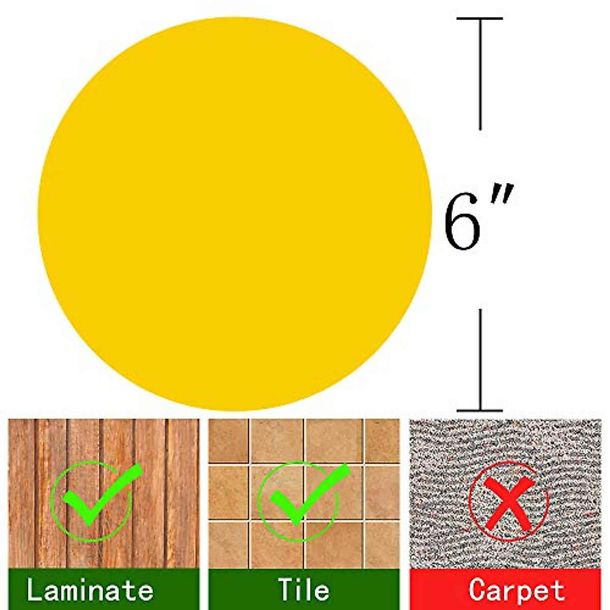 24 Packs Multicolor Classroom Line up Dots Stickers, Self Adhesive Vinyl 6 inch Round Decals, Line up Markers for Preschool and Kindergarten Elementary Teachers