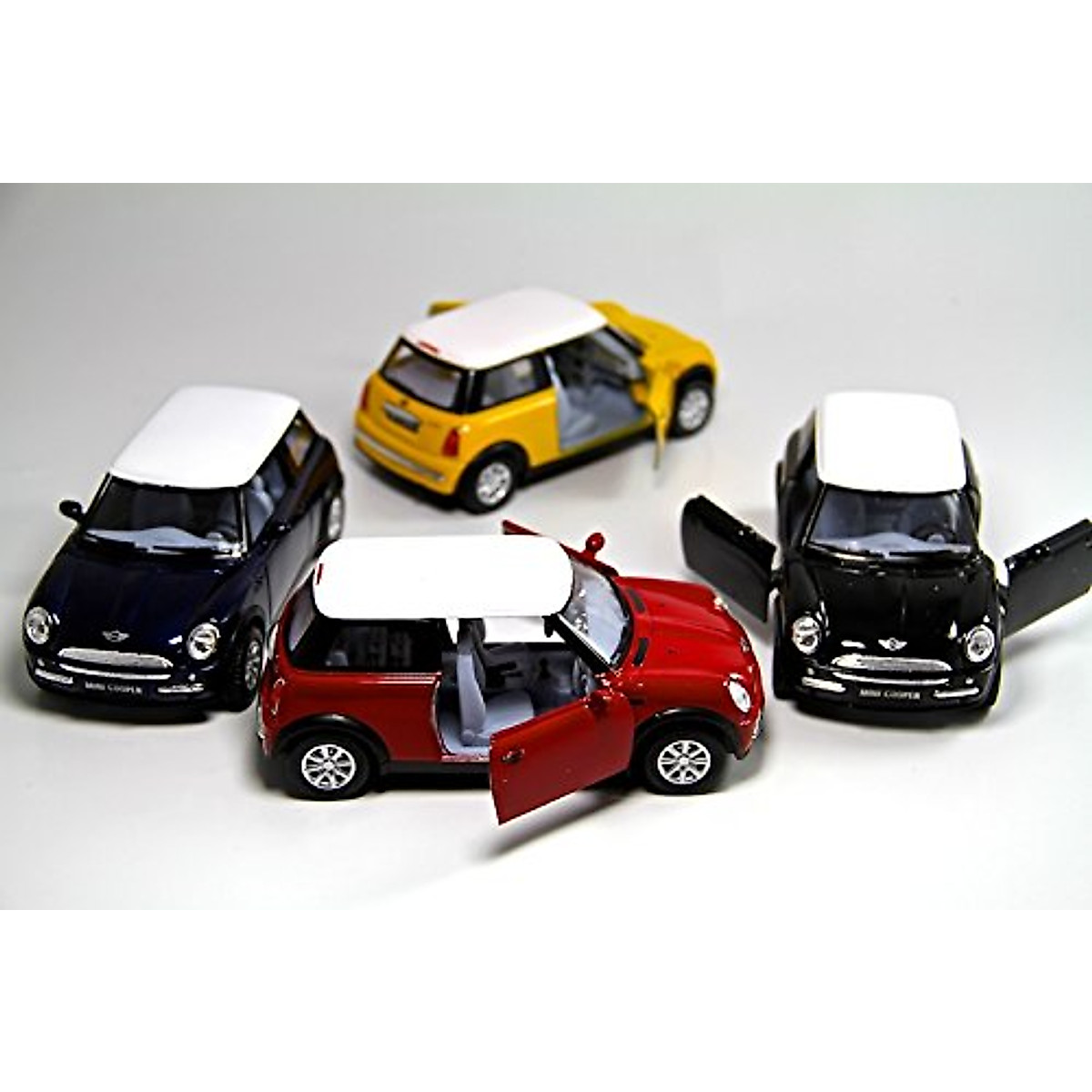 KiNSMART Mini Cooper S 5" 1:28 Scale SetOf4 Die Cast Metal Model Toy Car w/ Pullback Action