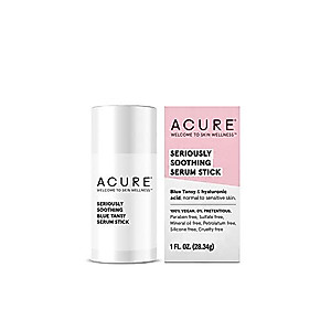 Acure Seriously Soothing Starter Kit - 100% Vegan & For Dry to Sensitive Skin, Includes Cleansing Cream, Cloud Cream, & Day Cream, Serum Stick & Blue Tansy Night Oil, 5 Count