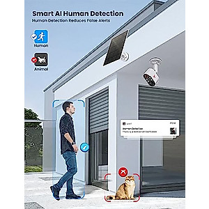 Aiwit Wireless Security Cameras, Solar Outdoor Camera with Lights, HD Night Vision, AI Smart Human Detection, Two-Way Talk, IP65 Waterproof, Real-Time Alerts, Cloud Storage, 2.4G WiFi