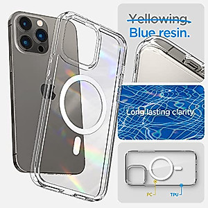 Spigen for iPhone 14 Pro Max Case, [Anti-Yellowing Technology] [Compatible with MagSafe] [Military Grade Drop Protection] Ultra Hybrid (MagFit) Phone Case for iPhone 14 Pro Max - White