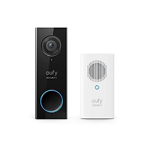 eufy Security, Wi-Fi Video Doorbell, HD 1080p-Grade, No Monthly Fee, Local Storage, Human Detection, Wireless Chime - Requires Existing Doorbell Wires and Installation Experience, 16-24 VAC, 30 VA