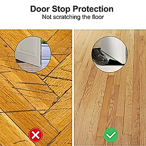 Door Stoppers 4 Pack Premium Rubber Door Stoppers Wedge Sturdy Stackable Door Stops for Carpet Heavy Duty Door Stoppers for Bottom of Door on Tile （Black）