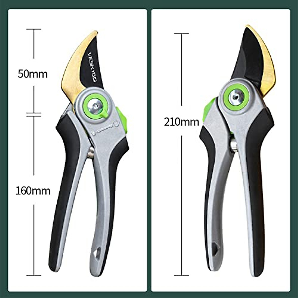 Pruning Shears, VESKYAO Pruning Shears for Gardening, Heavy Duty Garden Shears, Professional Handheld Garden Bypass Pruning Shears, Stainless Steel Sharp Pruner Secateurs with Adjustable Thumb Lock