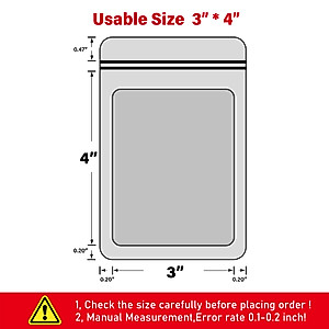 EONJOE 100-pack 3×4 inch mylar bags with clear window holographic resealable sealable packaging zip bag for small bussiness jewelry candy sample food packing supplies （Pink）