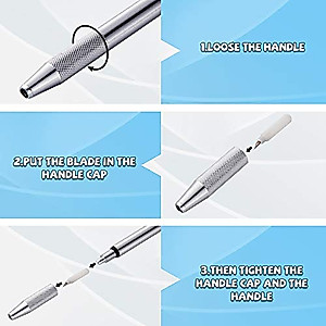 5 Pieces 360 Degree Swivel Craft Knife Rotating Replacement Blade Circle Cutting Knife Tool with Box for Vinyl Paper Foam Crafts