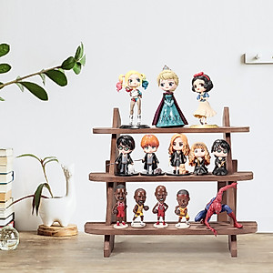 Wooden Display Riser,3 Tier Earring & Ring Holder Stands,Farmhouse Cupcake Stands ,Table Display Stand For Vendors,Organizer Showcase for Tabletop Shows and Home Using ,Wood Rustic Risers-Walnut