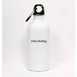Los Drinkware Hermanos #douchebag - Hashtag White Water Bottle with Carabiner 20oz