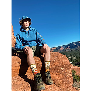 Men's Novelty Crew Socks ,National Park, Oooh Yeah Funny Fun Crazy Cool Socks, Casual Dress Socks (Grand Canyon)