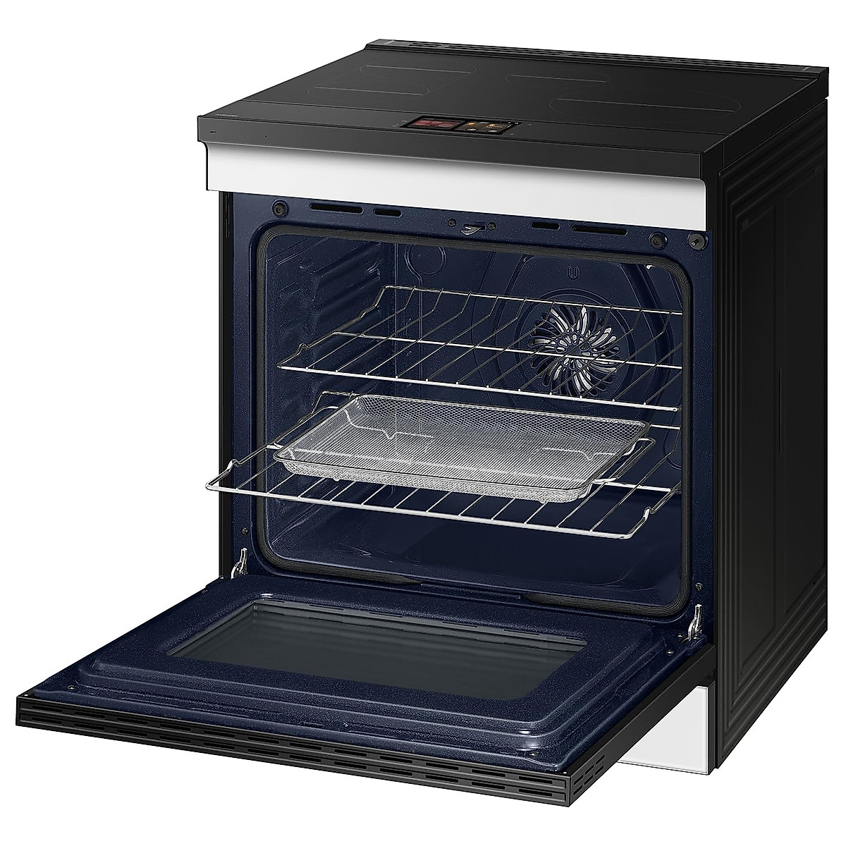 Samsung Bespoke 6.3 cu. ft. Smart Slide-In Induction Range with AI Home & Smart Oven Camera, White Glass, NSI6DB990012AA