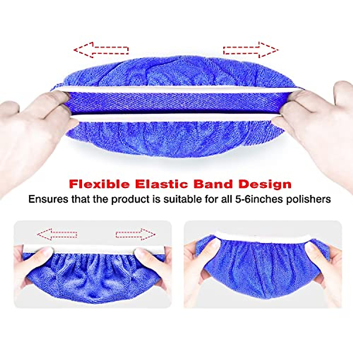 FONAROLL 5 to 6 Inch Car Polisher Pad Bonnet, 15Pcs Car Polishing Bonnet Buffing Pads, 10*Microfiber+5*Woollen