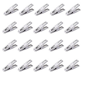generic Metal Clothes Pins, Stainless Steel Clothespin Windproof Clothes Pins Multipurpose Clothes Pegs for Laundry Outdoor Kitchen(20*Flat Clip), AM15SD07WW5US*20