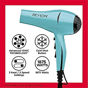 Revlon 1875W Lightweight Hair Dryer | For Easy Smooth Styling (Mint)
