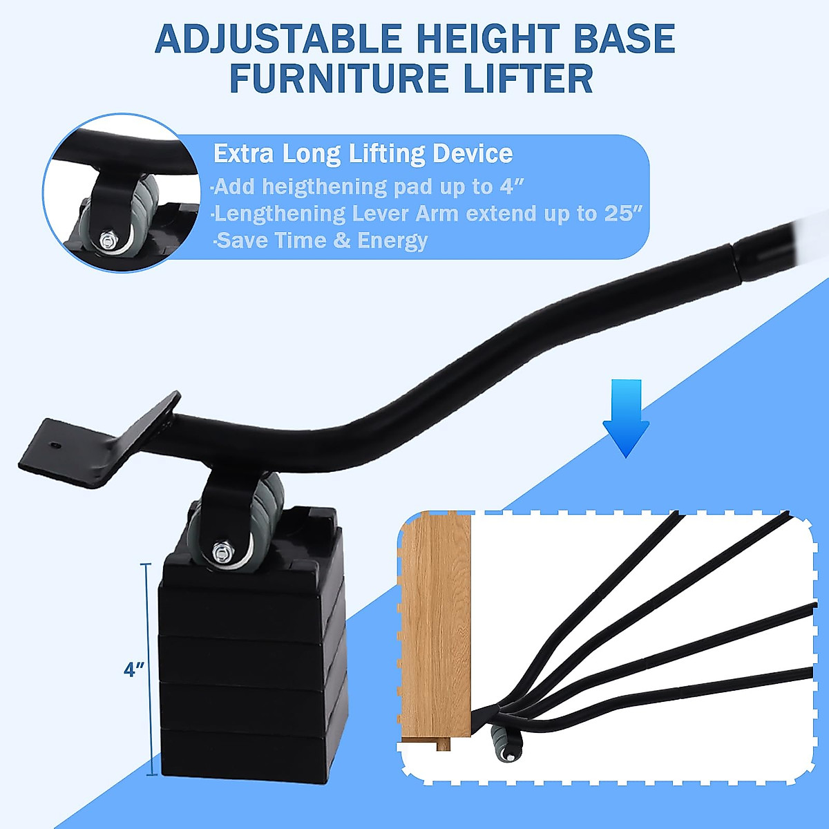 Ketofa Furniture Movers with 5 Wheels, Furniture Dolly Heavy Duty 2200lbs/1000kg Load Capacity, Furniture Lift Mover Tool Set with 360°Rotation for Moving Furniture & Appliances