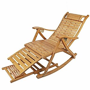 VBSQ Rocking Chair Sun Lounger Portable Garden Yard Balcony Deck Recliner W/Footrest Slirr Chair Rocking Chair Rocker Chair Rocker Camp Chair Rocker Recliner Rocking Camp Chair Rocking Chairs