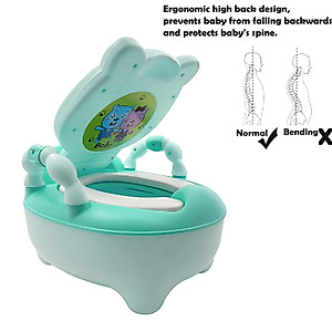 HTTMT- Bear Grean Kids Baby Potty Training Seat Toddler Portable Lovely Toilet Seat Stool Chair [P/N: ET-BABY003-GREEN]