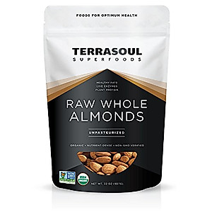 Terrasoul Superfoods Raw Unpasteurized Organic Almonds (Sproutable), 2 lbs