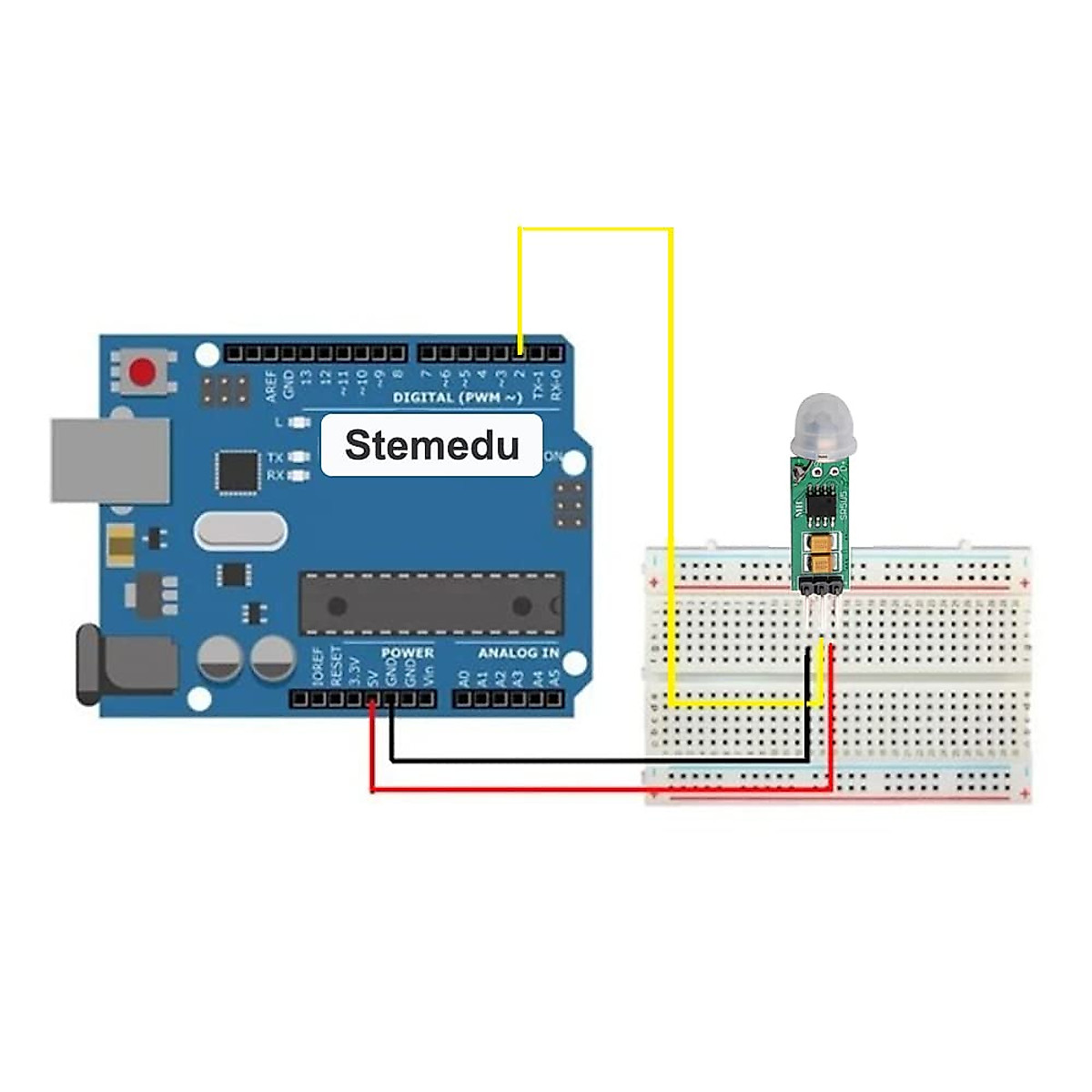 Stemedu HC-SR505 Mini Infrared PIR Motion Sensor, Micro IR Pyroelectric Human Movement Detector Sensors Module (Pack of 5)