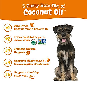 Coconut Oil for Dogs - Certified Organic & Virgin Superfood Supplement - Digestive & Immune Support - 16 OZ
