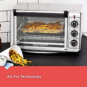 BLACK+DECKER Crisp 'N Bake Air Fry Toaster Oven, Stainless Steel, TO3215SS, 6 Slice