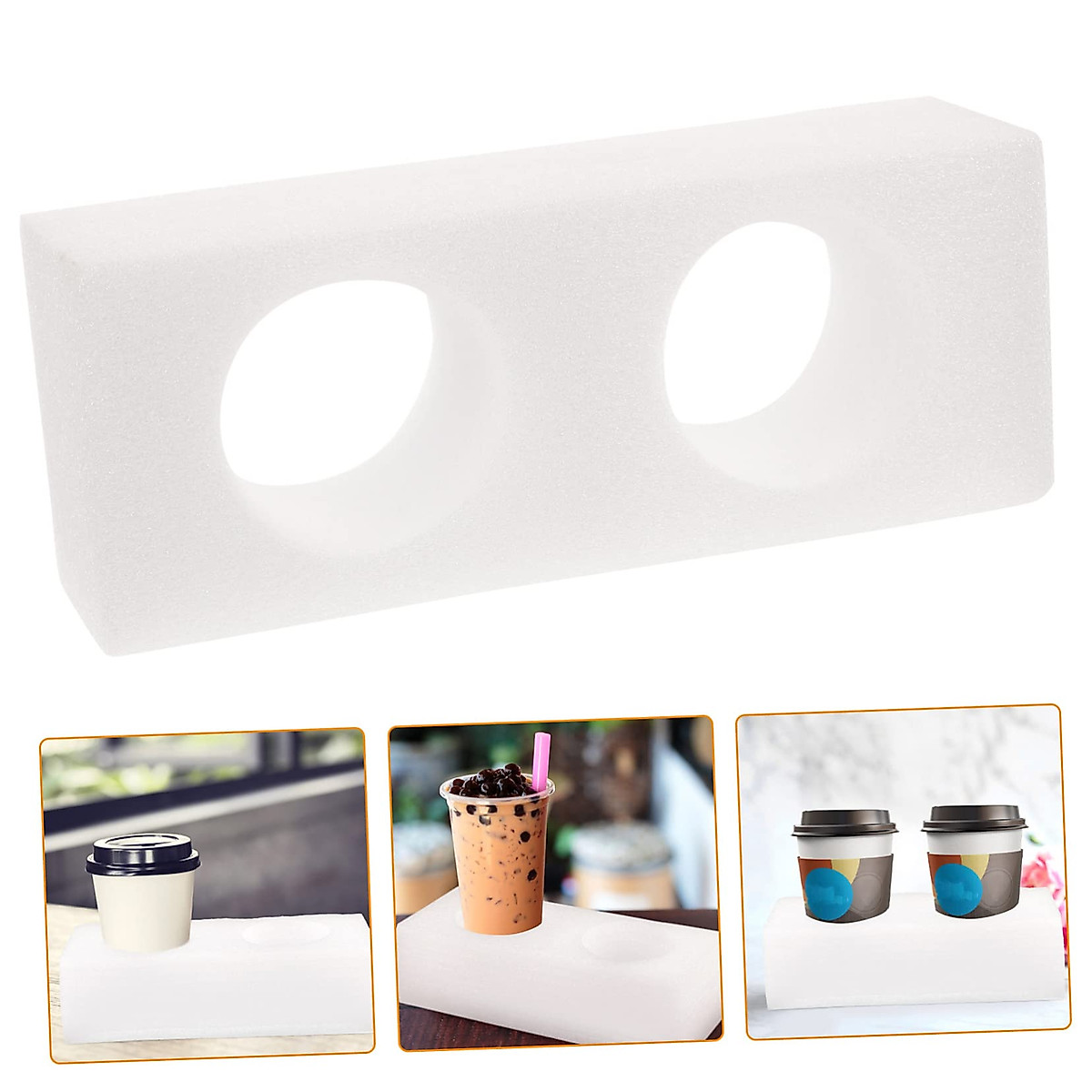 Cabilock 6 pcs Takeaway Cup Holder Dish Carrier Coffee Shop Carrier Disposable Drink Carrier Coffee Cup Holder can Carrier Foam Drink Carrier Holder Drink White Pearl Cotton Milk Tea
