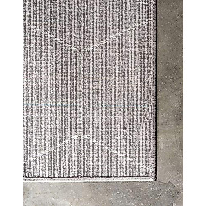 Unique Loom Trellis Frieze Collection Area Rug - Geometric (3' Square, Light Gray/ Ivory)