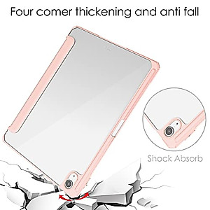 Tablet PC Case Slim Case Compatible with iPad Air 4 Case 10.9 Inch 2020 Tablet Case Cover-Compatible with iPad 11 inch 2018 with Pencil Holder,Auto Wake/Sleep Trifold Stand Smart Case with Clear Trans