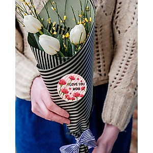 2 Inch Happy Mothers Day Stickers Mother’s Day Labels Floral Mother's Day Gift Tag for Card,Presents Package Bag 500 Pcs/Roll
