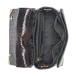 Calvin Klein Fern Top Handle Crossbody, Black Python