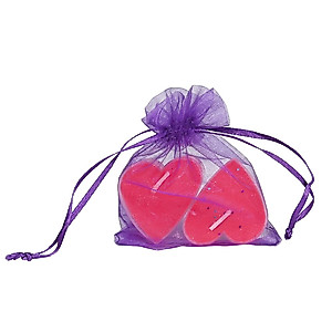 YQL Organza Bags 3x4 Inch,100PCS Purple Mini Organza Drawstring Bags Organza Jewelry Pouches Wedding Party Valentine Gift Mesh Candy Bag