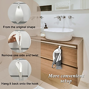 MiniMeek Hair Dryer Holder - Drill-Free Blow Dryer Holder Towel Rack - Over The Door Hairdryer Holder for Bathroom - Hair Dryer Hanger for Vanity (White)