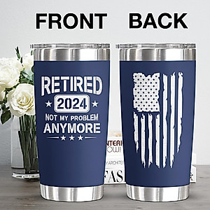 Retirement Gifts for Men, Women, Teacher, Coworkers 2024 - Farewell, Coworker Leaving, Happy Retirement Gifts, Humorous Retirement Gifts Idea, Funny Retired Gifts for Men, Nurse 20oz Coffee Tumbler