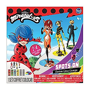 TCG Toys Miraculous Ladybug - Spots On Game - Help Ladybug, Cat Noir, Rena Rogue and Queen Bee Save The City! Great Birthday Gift for Boys and Girls