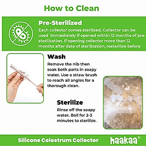 Haakaa Silicone Colostrum Collector Set with Clear PP Storage Case 4 ml, 6 PK, Pre-Sterilized
