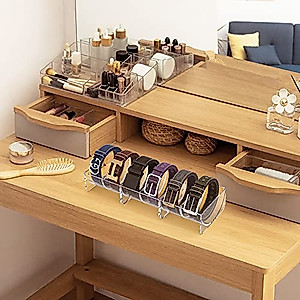 Belt Organizer, OFFSIR Belt Rack Storage Holder 6 Packs Acrylic Clear Display Case Container with Magnet, Detachable Belt Organizer for Closet Drawer Men& Women Belts Tie Bow Tie