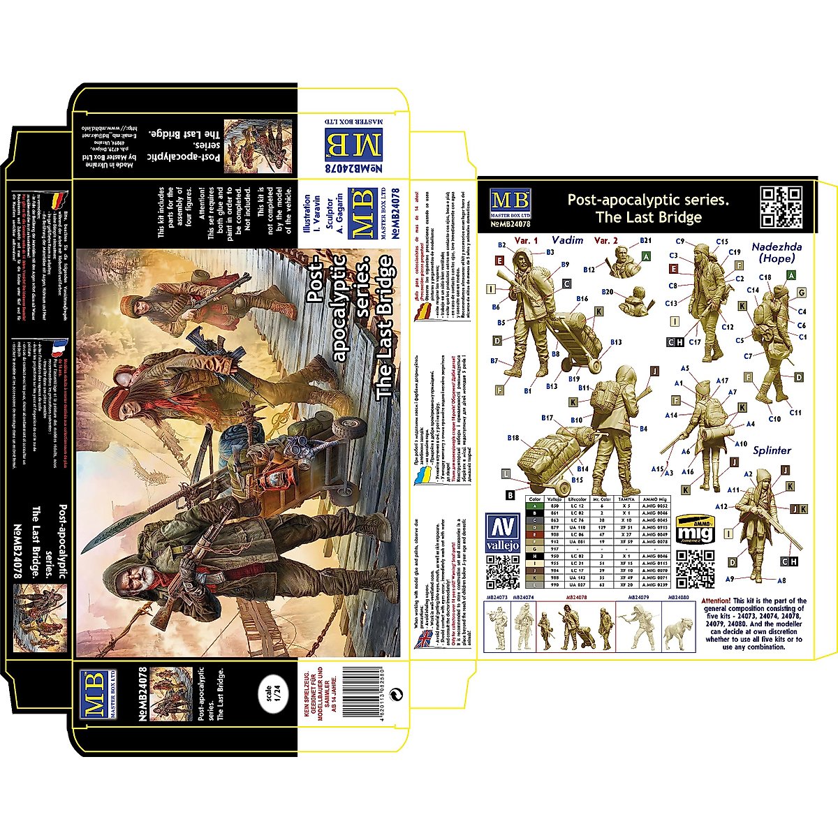 Master Box 24078-1/24 Scale - Pоst-Apocalyptic Series. The Last Bridge 3 Figures in kit