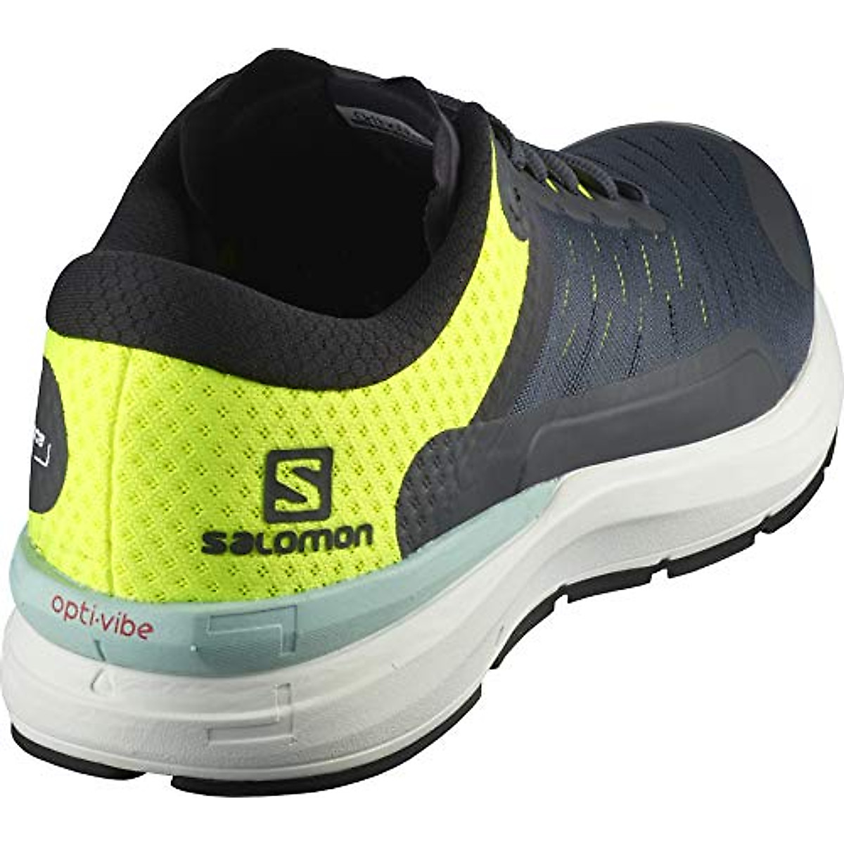 Salomon Sonic 3 Confidence Road Running Shoes for Men, Ebony/White/Safety Yellow, 7