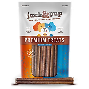 Jack&Pup Premium Thin Dog Bully Sticks 6 inch Bully Sticks for Dogs, (10 Pack) Healthy Dog Treats Bully Sticks Odor Free Bully Sticks for Small Dogs - 100% Beef Dog Chews, Pizzle Chew Sticks for Dogs
