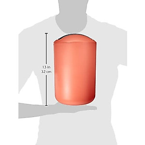 WENKO, Garbage Bin with Swing Lid, Bathroom Trash Can, Waste Basket for Small Spaces, Bedroom, Office, Guest Toilet,1.7 gal, Coral, 7.68 x 7.68 x 12.2 in, 6,5 L