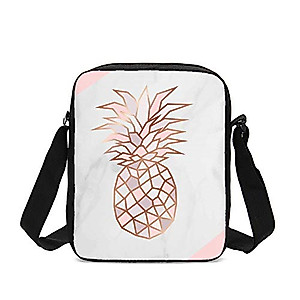 Delerain Pink Pineapple 3 Pcs Backpack Set for Kids Back to School Bookbag with Lunch Box and Pencil Case Durable Lightweight Travel for Teens Students Boys Girls
